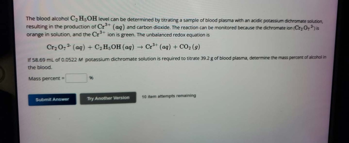 Determining Blood Alcohol Content via Titration: Chem 101 Lab Report ...