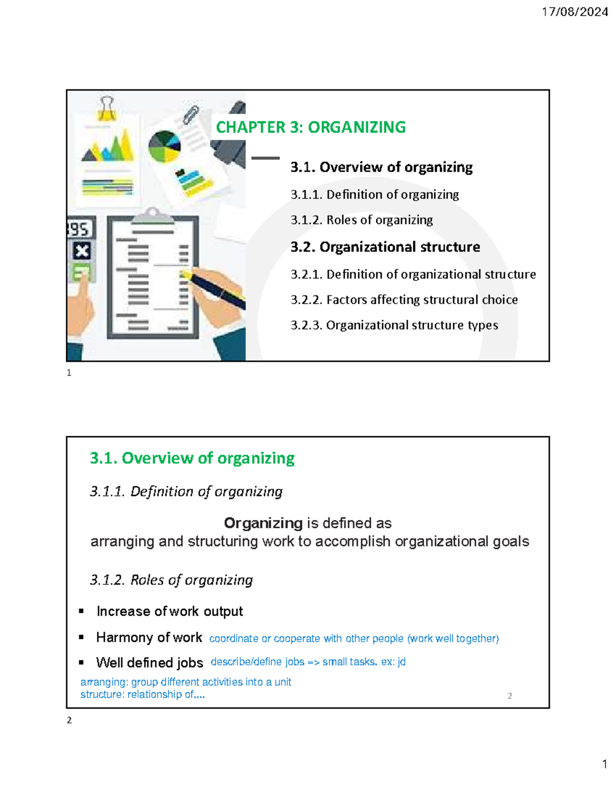 C3 - Organizing: Key Concepts in Management Fundamentals - Studocu