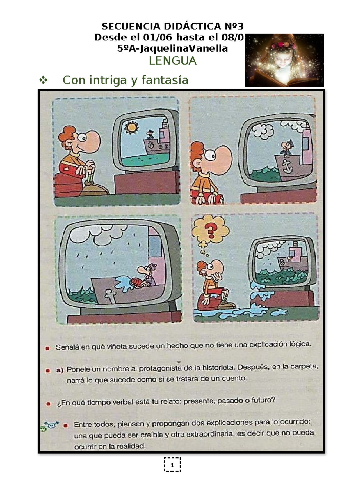 Título: SECUENCIA DIDÁCTICA Nº3: Comprensión Lectora y Verbos en ...