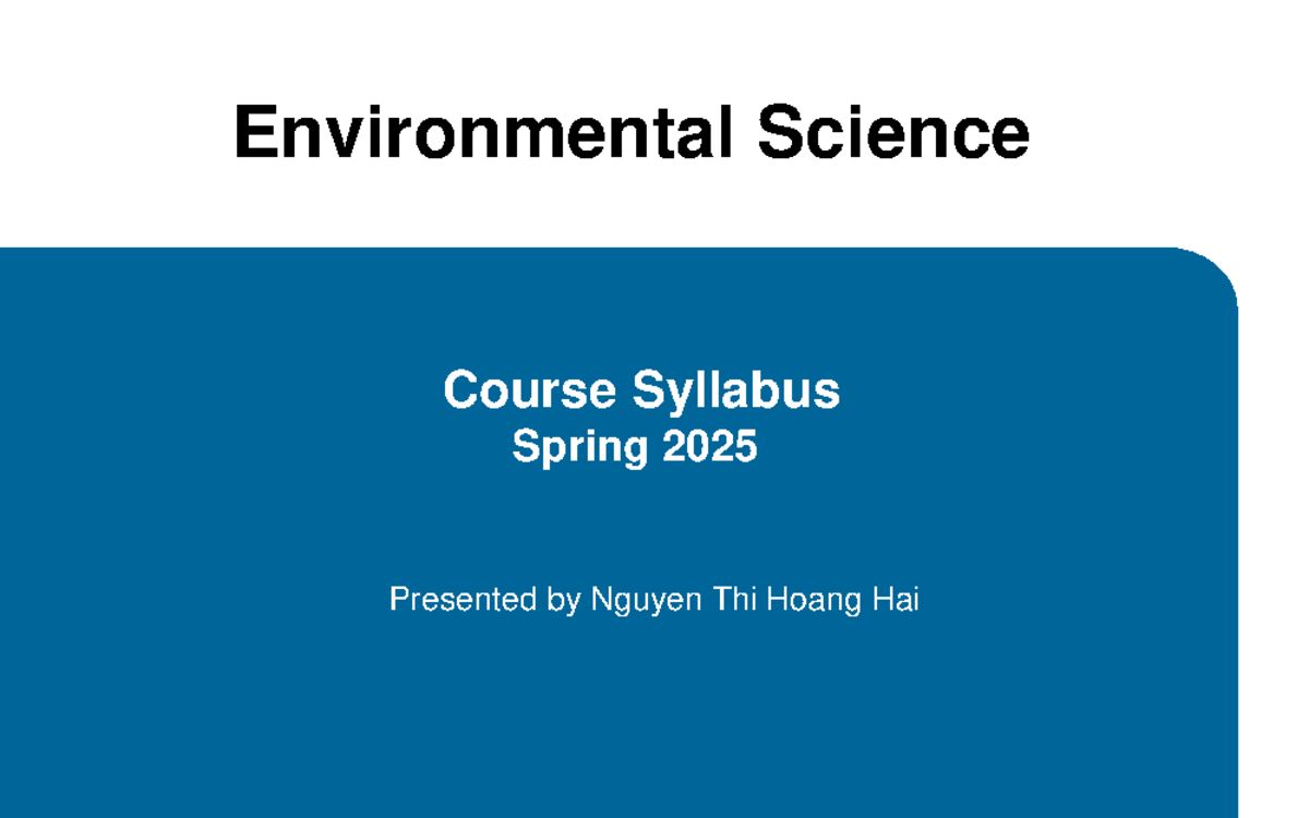 ENV 2025 - Environmental Science Course Syllabus & Exam Details - Studocu