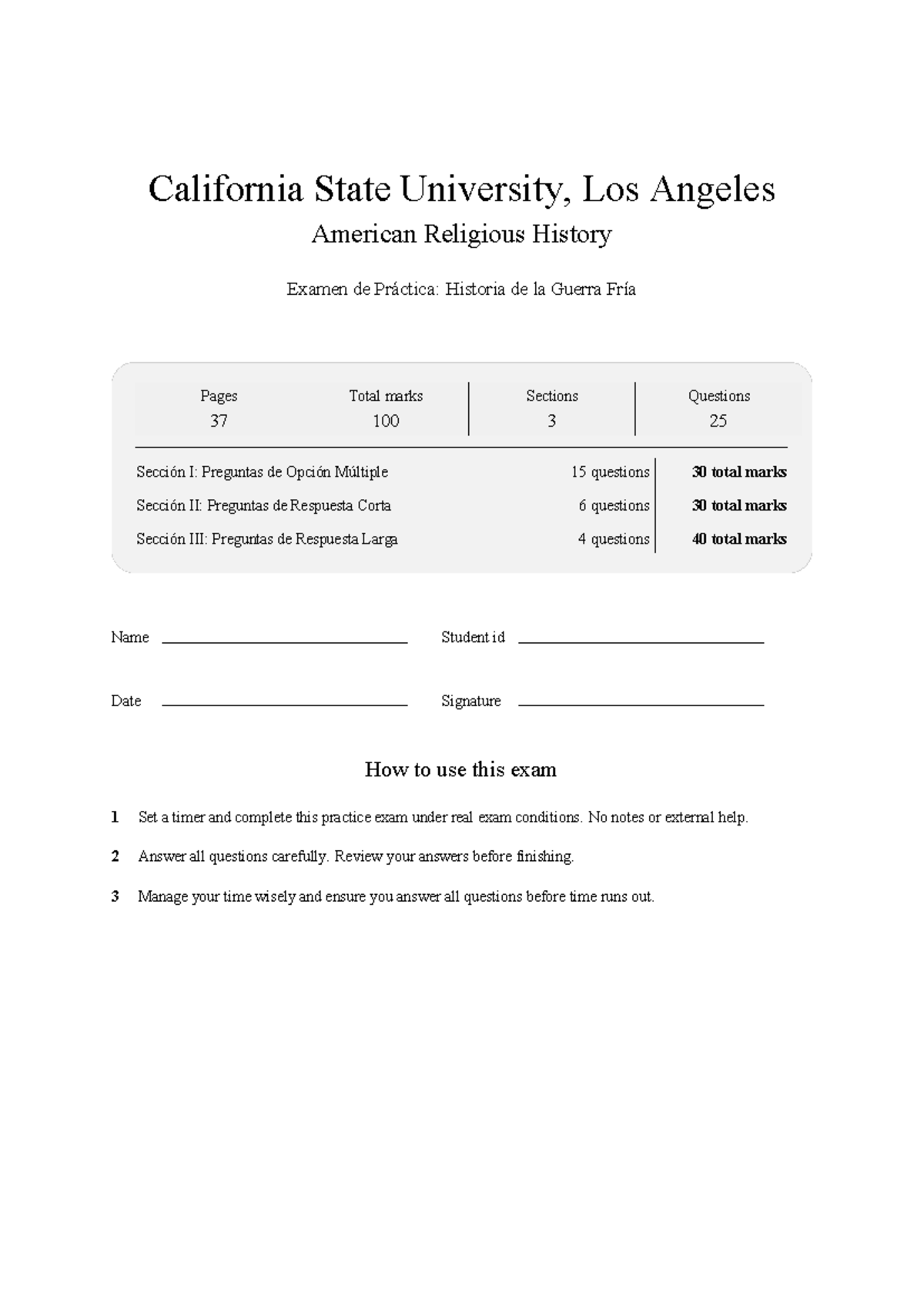 RELS 4775 American Religious History: Cold War Practice Exam 2026 - Studocu