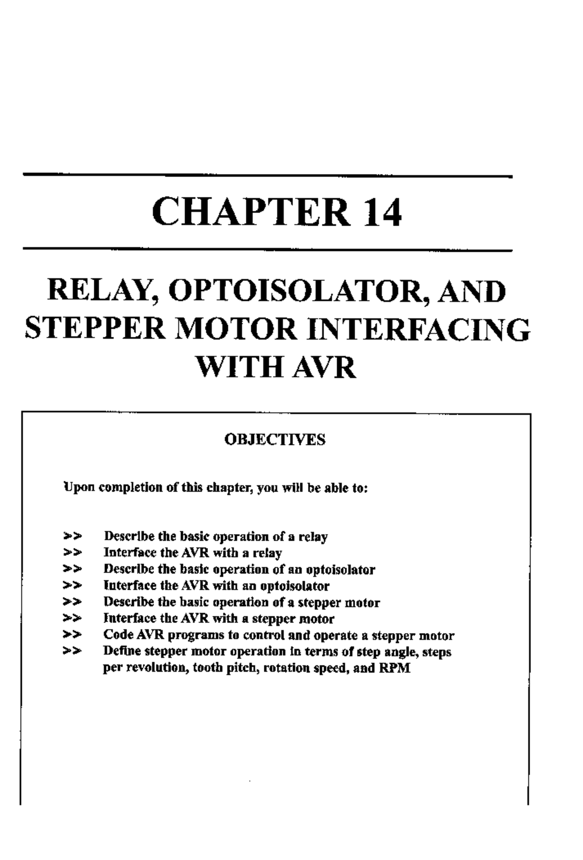 CHAPTER 14: AVR Interfacing with Relays, Optoisolators & Stepper Motors ...