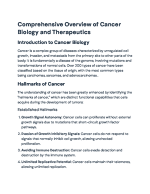 Molecular Biology of Cancer: Mechanisms, Targets & Therapies Overview ...