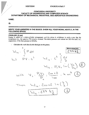 ENGR 251 Thermodynamics I Chapter 4: First Law of Thermodynamics Notes ...