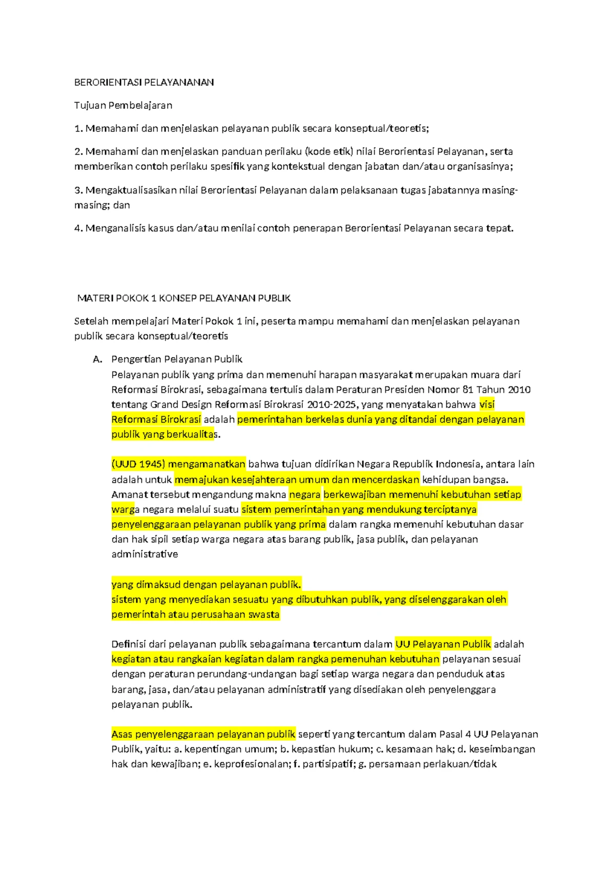 Resume Kompeten ASN BerAkhlak: Panduan dan Karakteristik Utama - Studocu