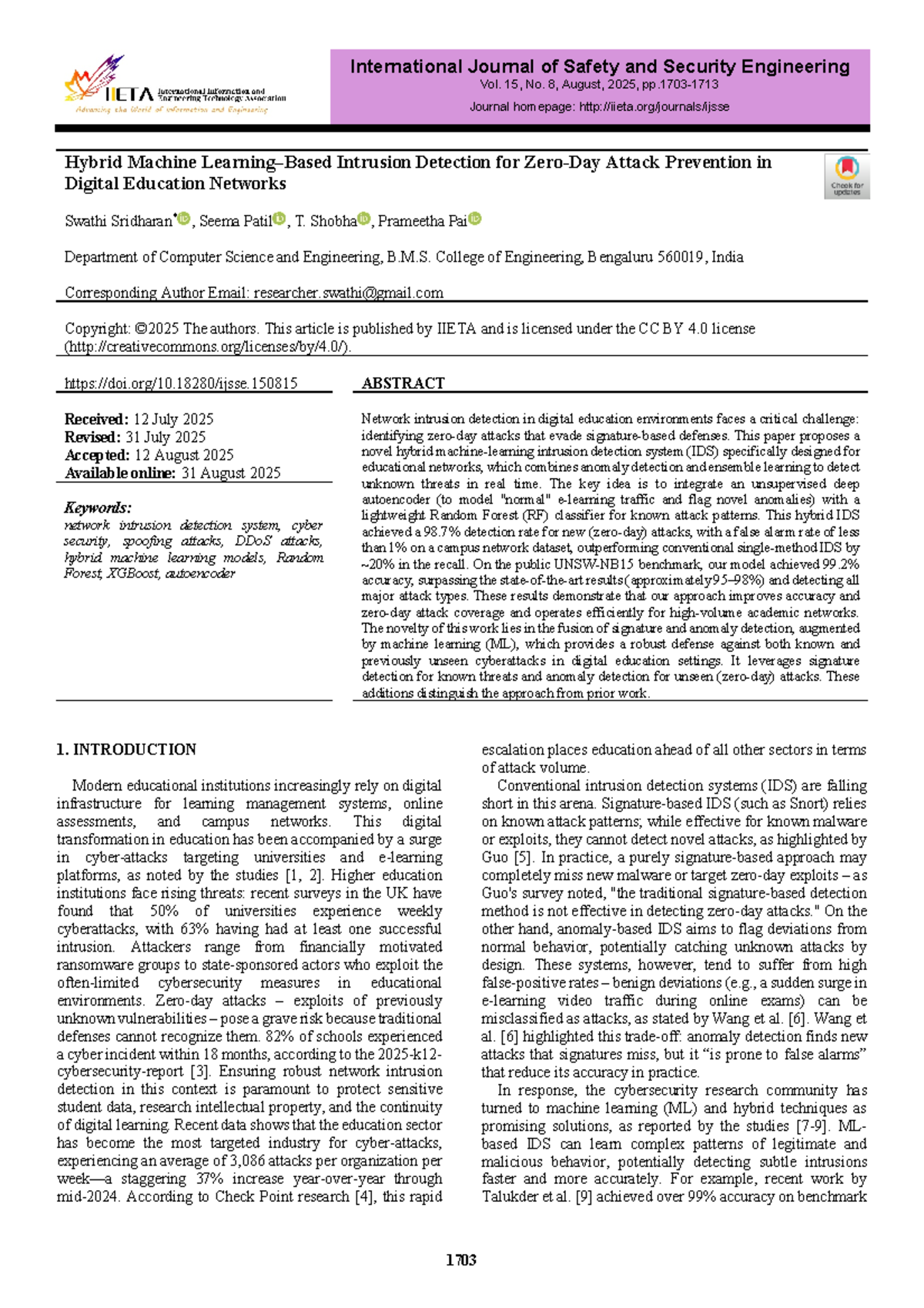 Hybrid ML-Based IDS for Zero-Day Attack Prevention in Digital Education ...