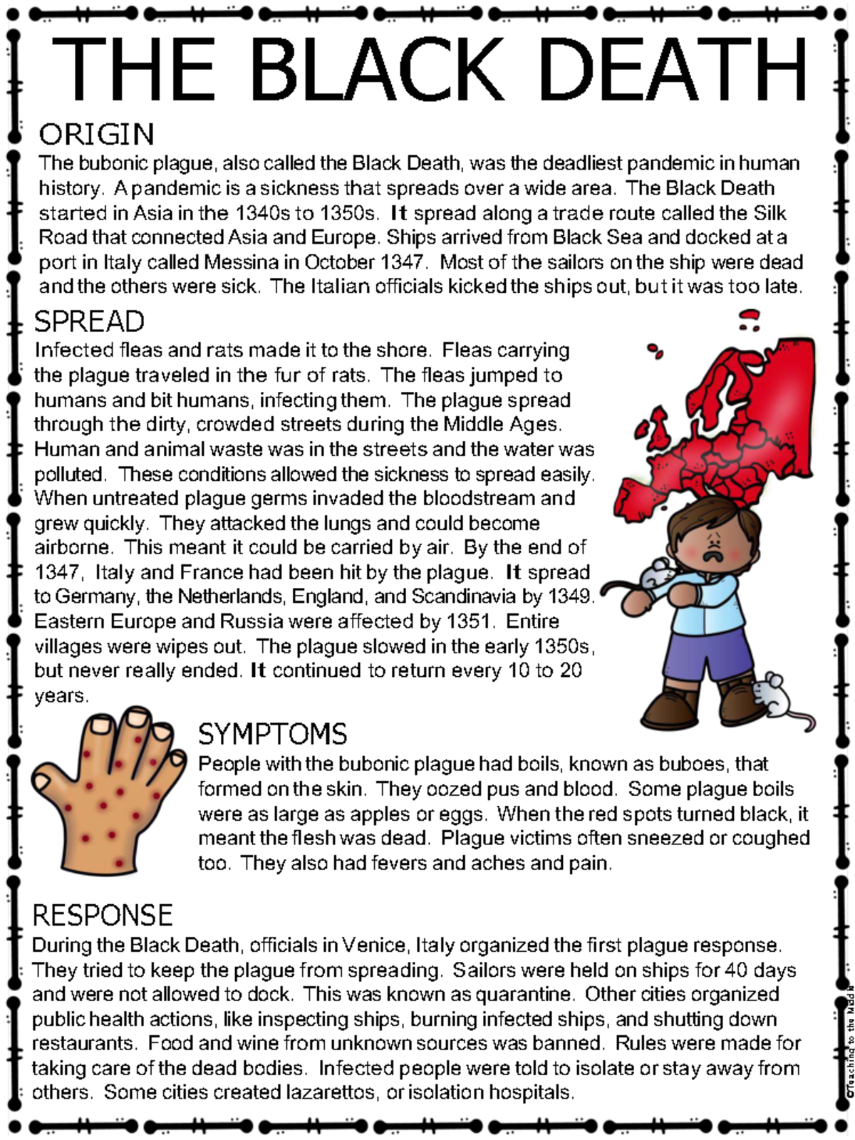 The Black Death: Origins, Spread, Symptoms, and Impact - Handout ...