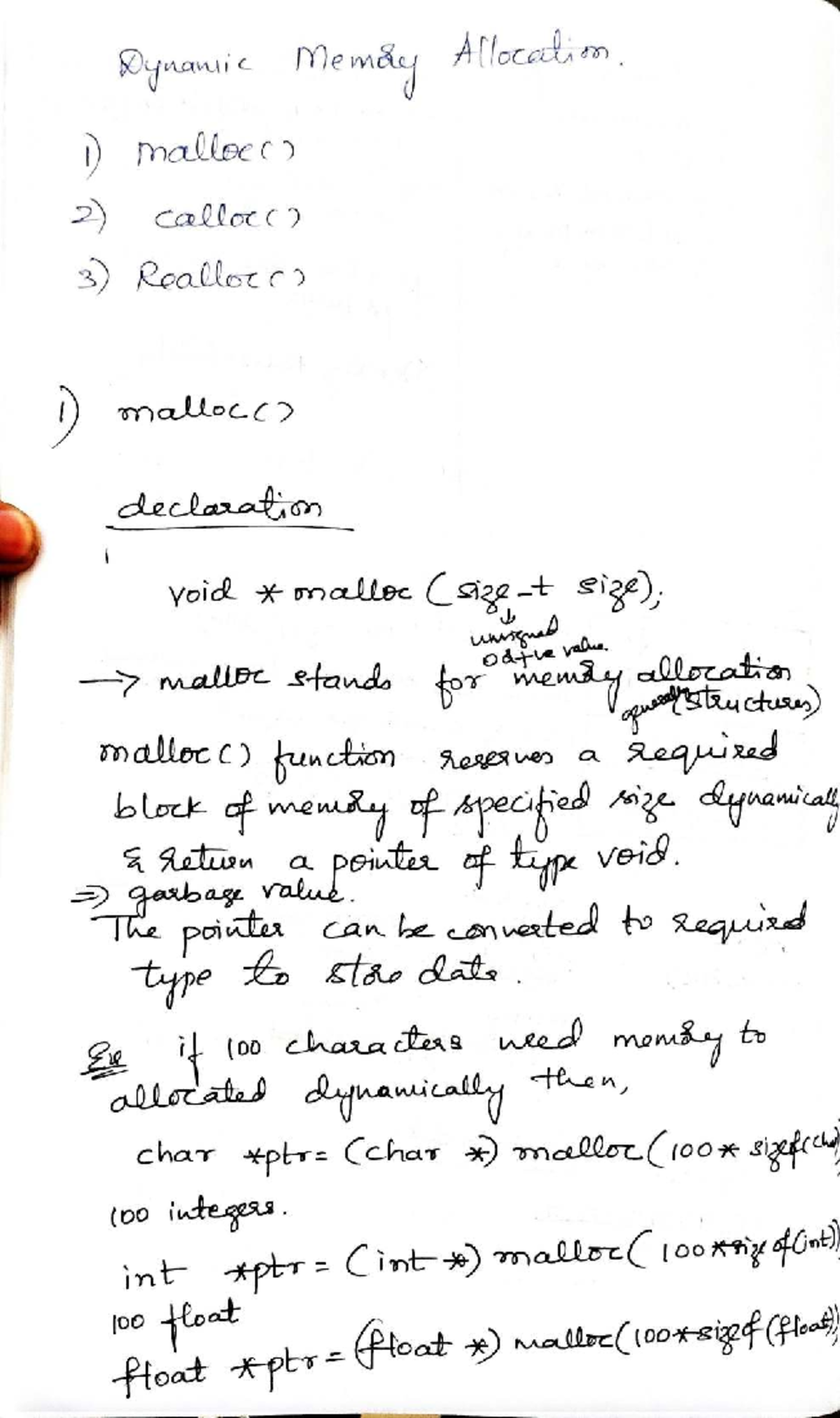 Dynamic Memory Allocation in C Programming (C101) - Studocu