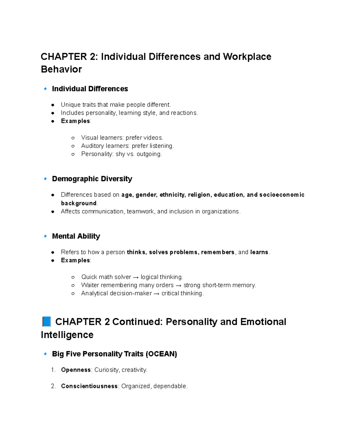 MAEC2 Chapter 2 & 3: Individual Differences & Learning Insights - Studocu