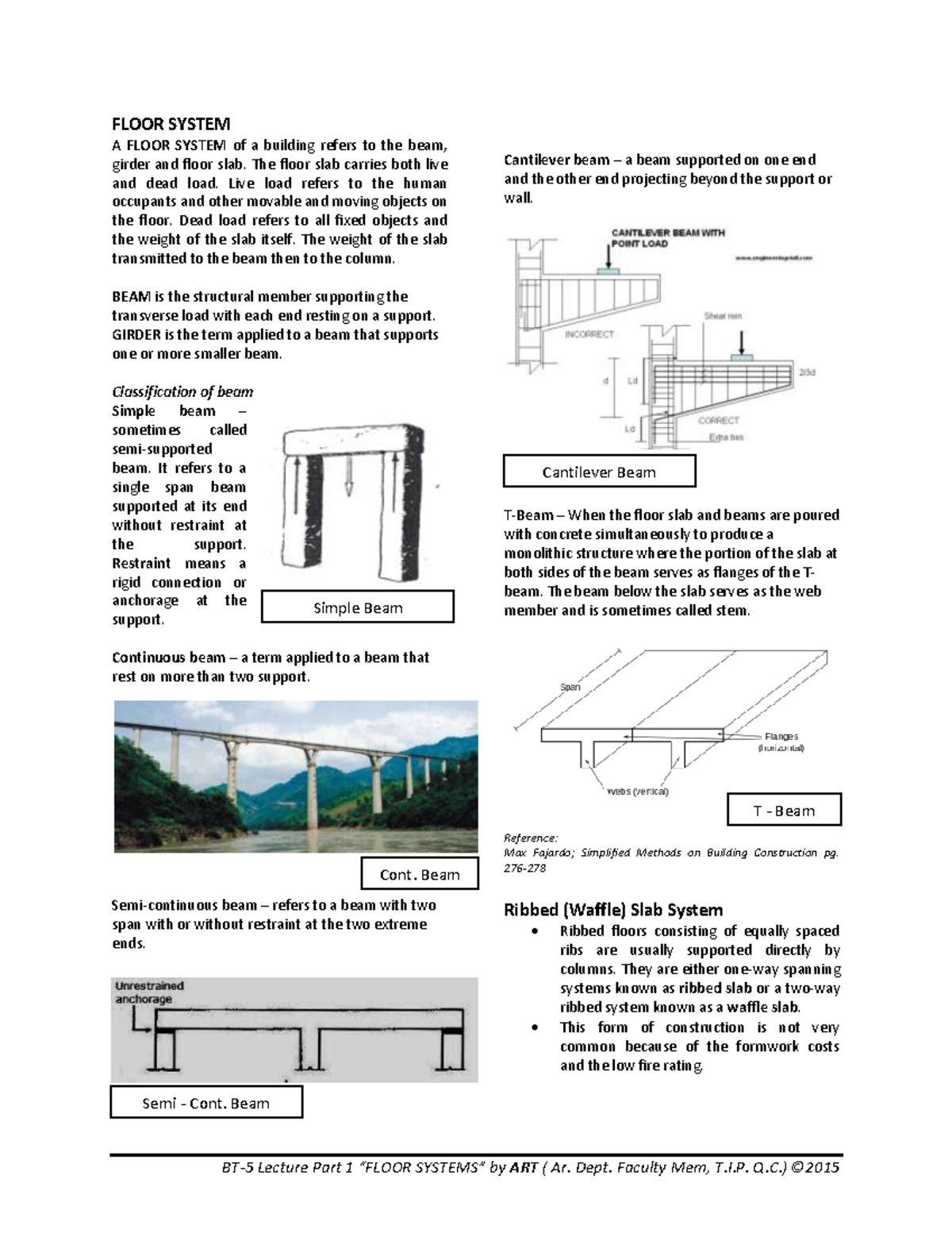 006 BT5 - Comprehensive Overview of Floor Systems in Construction - Studocu