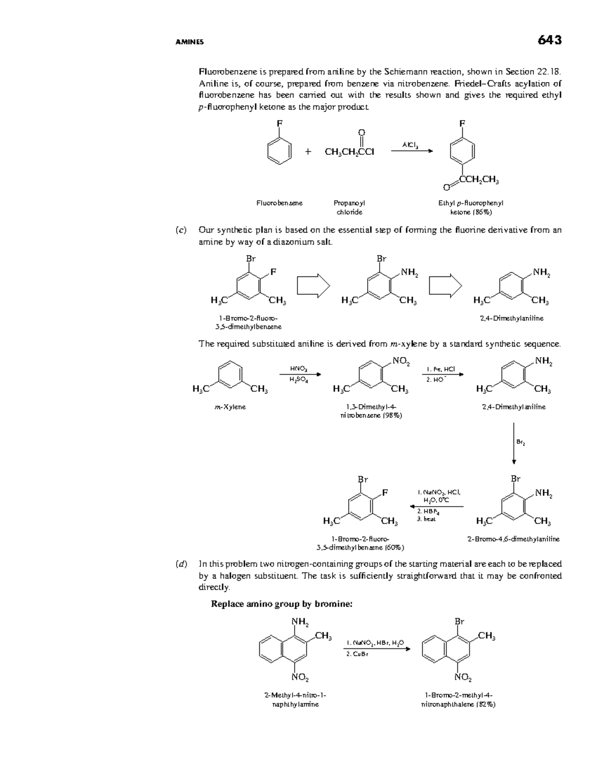 643 AMINES: Schiemann Reaction & Synthesis of Ethyl Ketone - Studocu