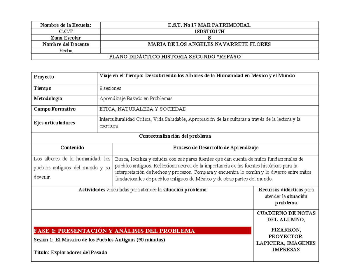 **Título: Proyecto 18DST0017H: Viaje en el Tiempo - Albores de la ...