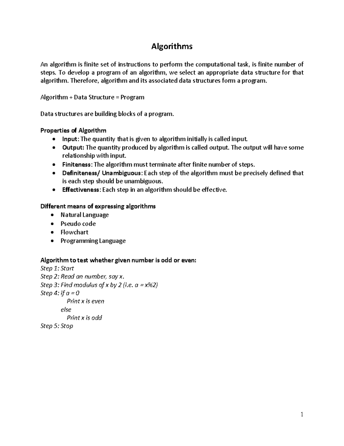 CS101: Introduction to Algorithms and Data Structures Notes - Studocu