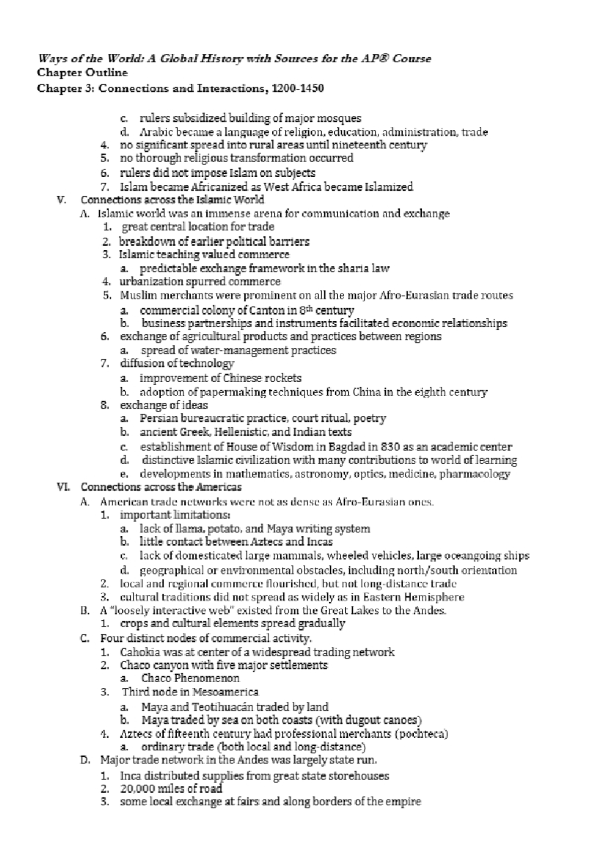 Chapter 3: Connections and Interactions in Global History (HIST 101 ...