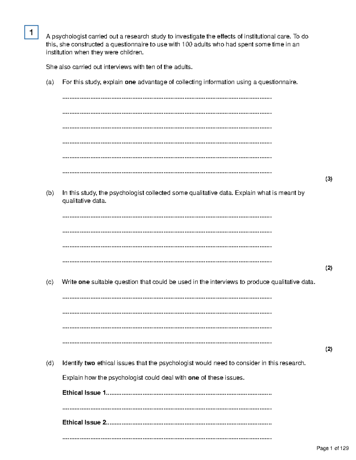 Research Methods 2: Exam Questions and Discussion on Data Collection ...