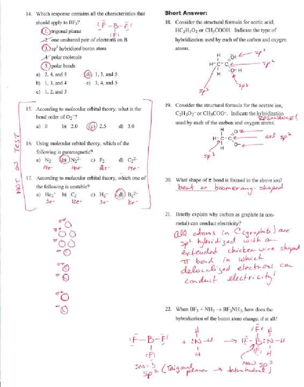 Orbital Hybridization & Molecular Orbitals - 14. Which response ...