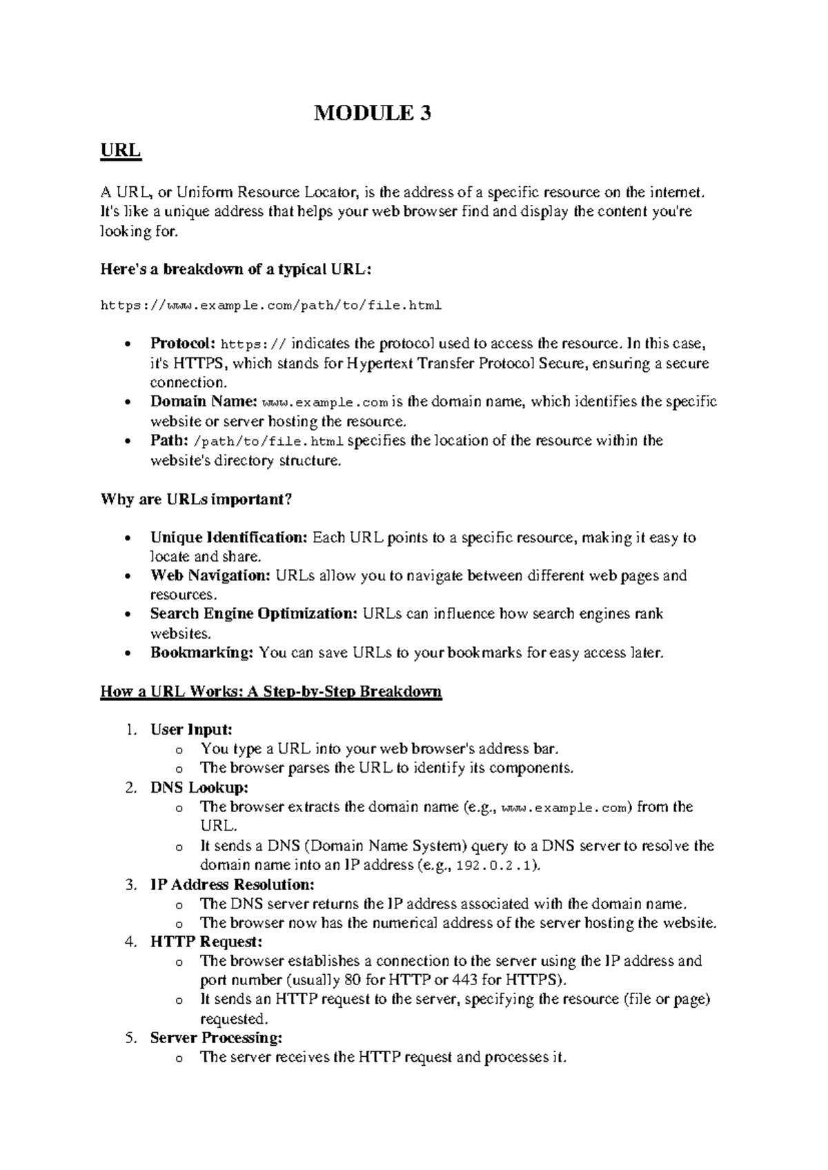 Module 3: Understanding URLs and Email Systems - 5th Sem Study ...