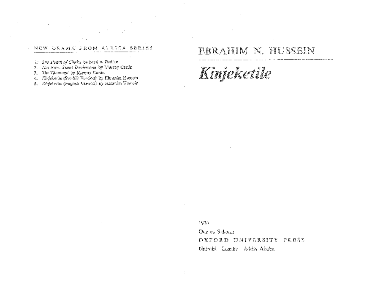 Final Exam Study Notes for 271752330: Kinjeketile by Ebrahim N. Hussein ...