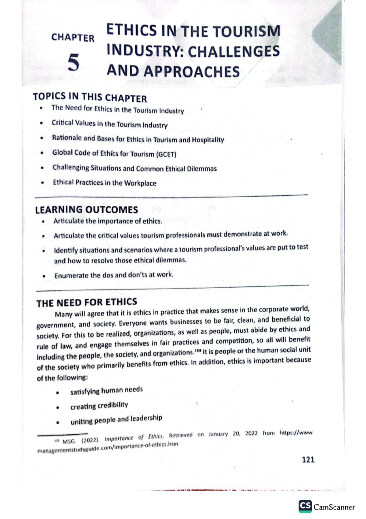 ETHICS IN TOURISM: CHALLENGES & APPROACHES - CHAPTER NOTES - Studocu