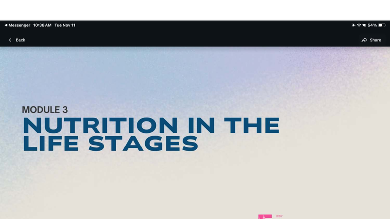 MODULE 3: NUTRITION IN INFANCY - LECTURE NOTES 1907 - Studocu