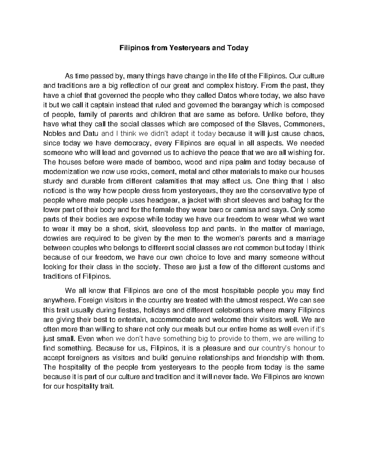 RPH 1 MIDTERM ESSAY: Evolution of Filipino Culture Through History ...