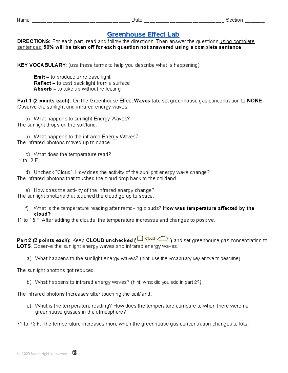 Greenhouse Effect Lab Report - Environmental Science 101 - Studocu