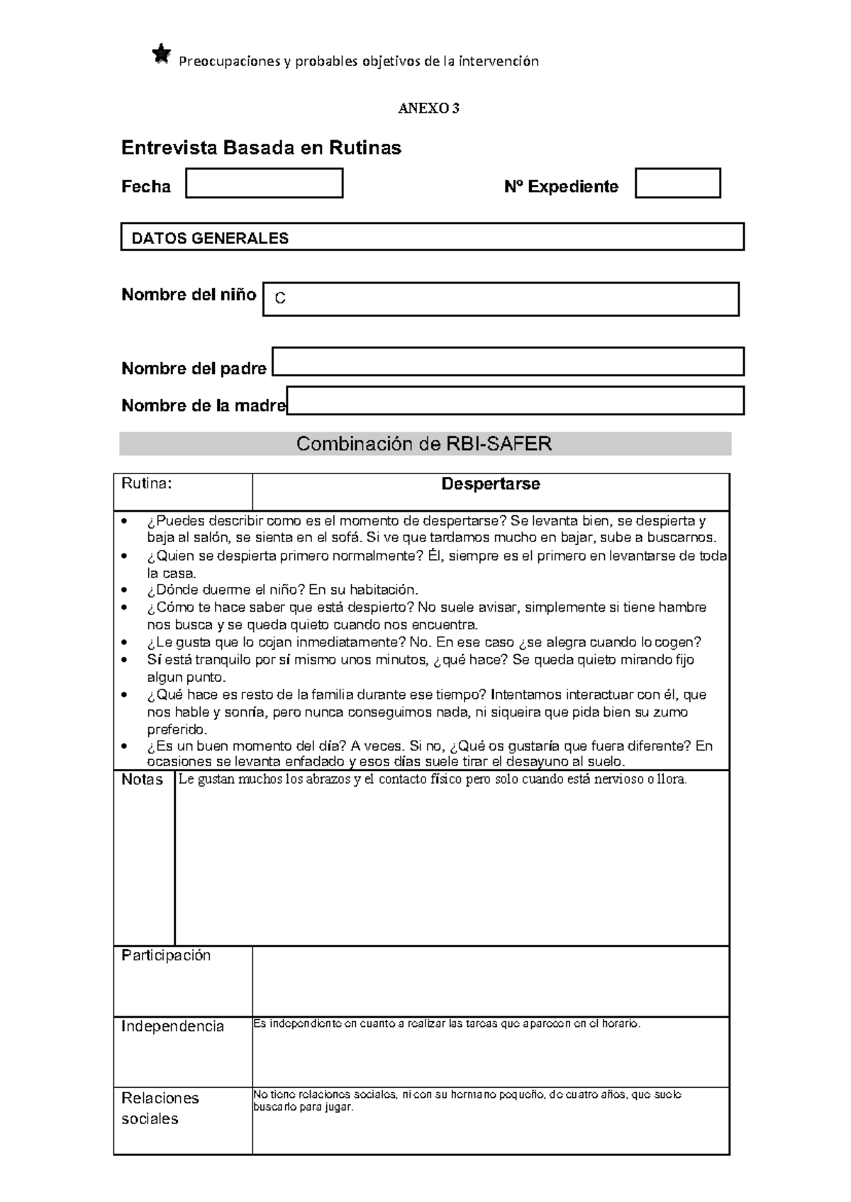 RBI: Entrevista sobre Rutinas y Ajustes en la Vida Diaria - Studocu