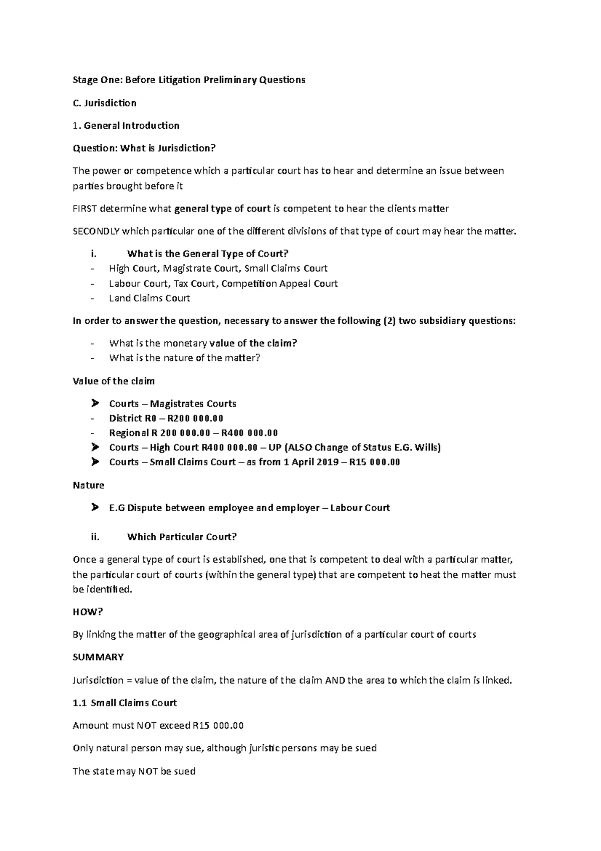 Special Plea, Replication & Litis Contestatio Guidelines for Students ...