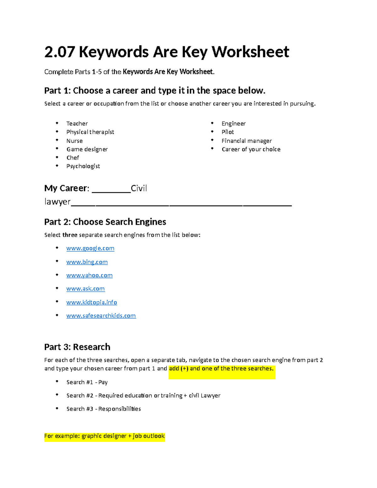 Keywords are key worksheet 1 - 2 Keywords Are Key Worksheet Complete ...