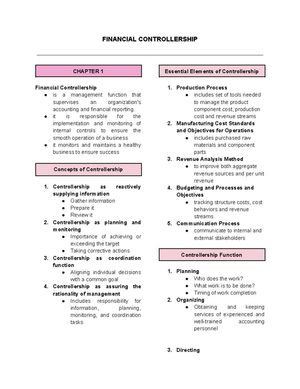 Financial Controllership Principles and Functions: A Comprehensive ...