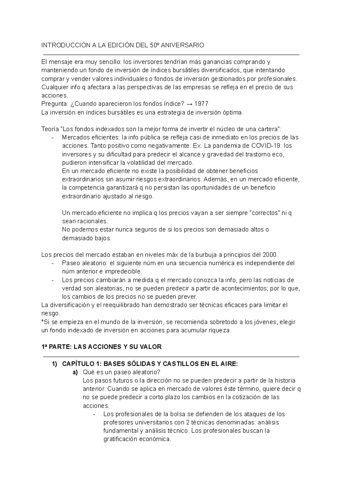 Análisis de Inversiones y Mercados Eficientes: Un Paseo Aleatorio (FIN ...