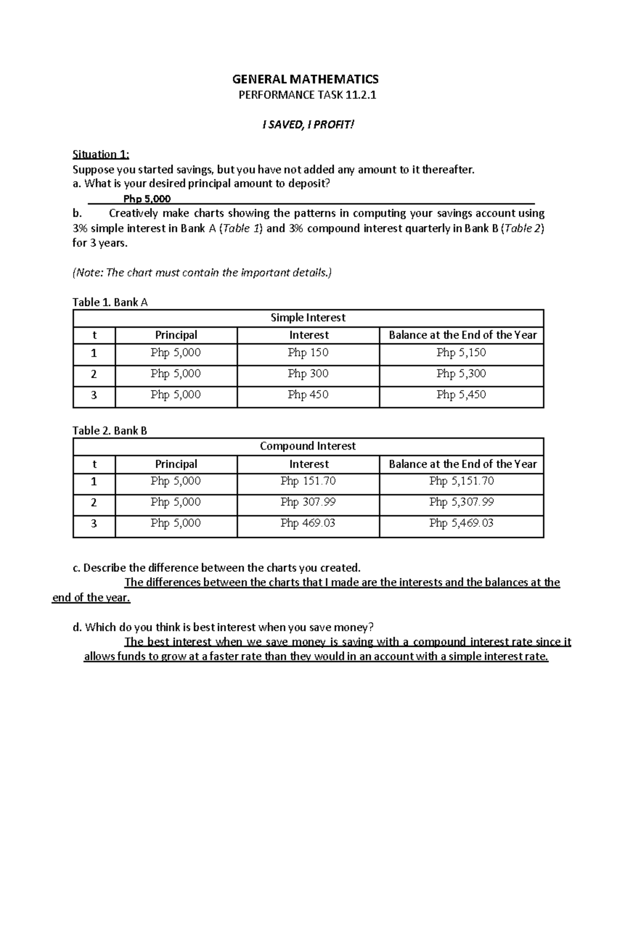 Gen Math Performance Task Q2 1 - English for Academic and Professional ...