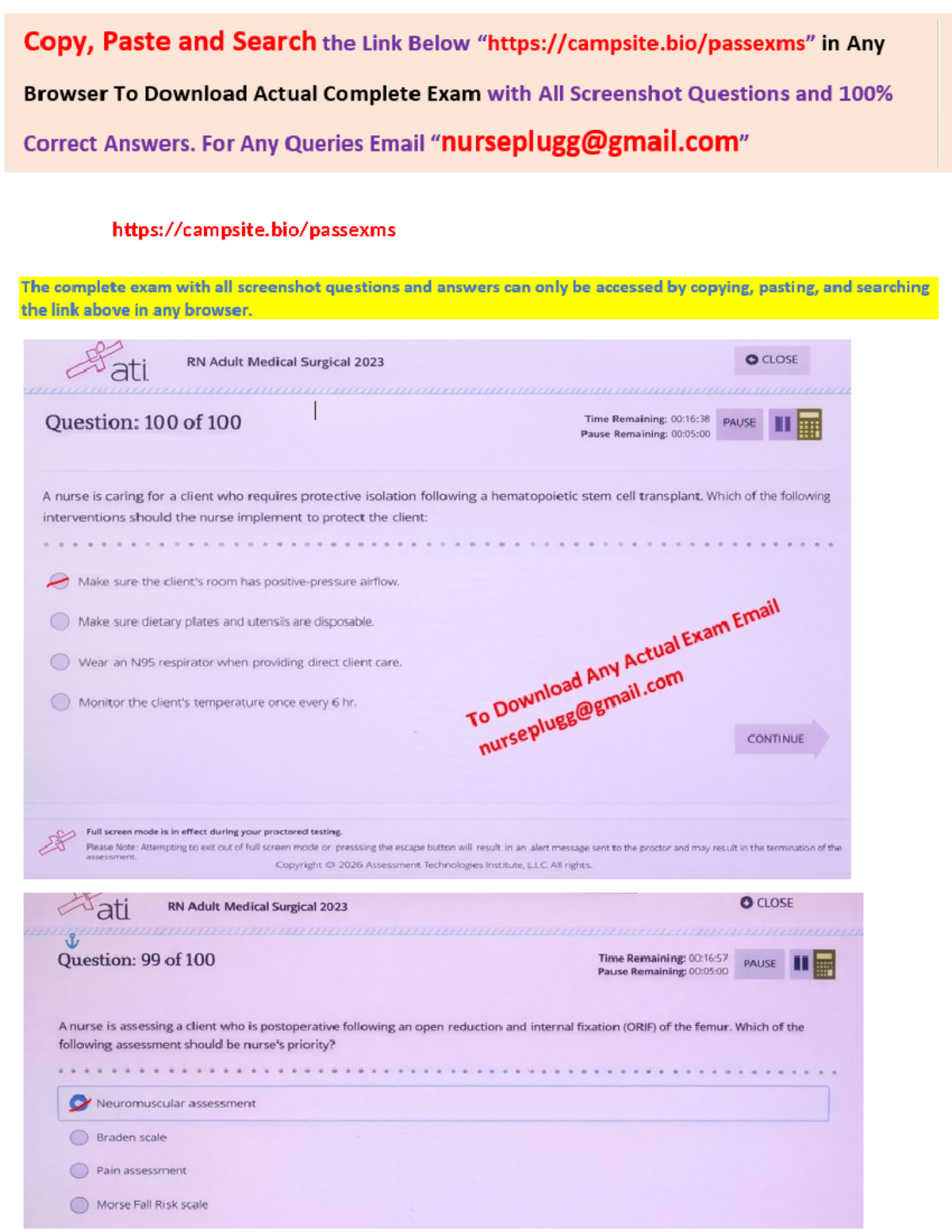 Third Retake Detailed ATI RN Adult Med-Surg 2023-2026 Proctored Exam ...