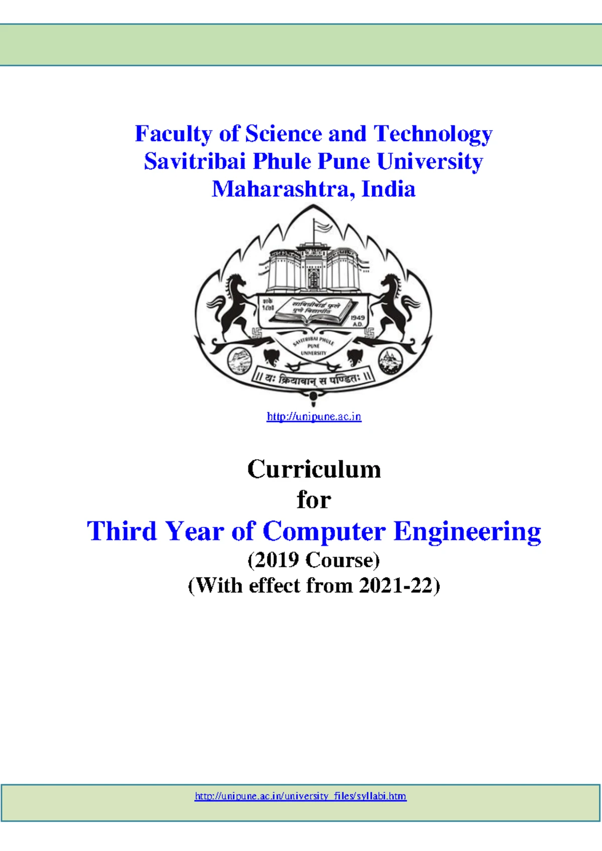 Data Science honours syllabus for 2019 pattern se te be - Computer ...