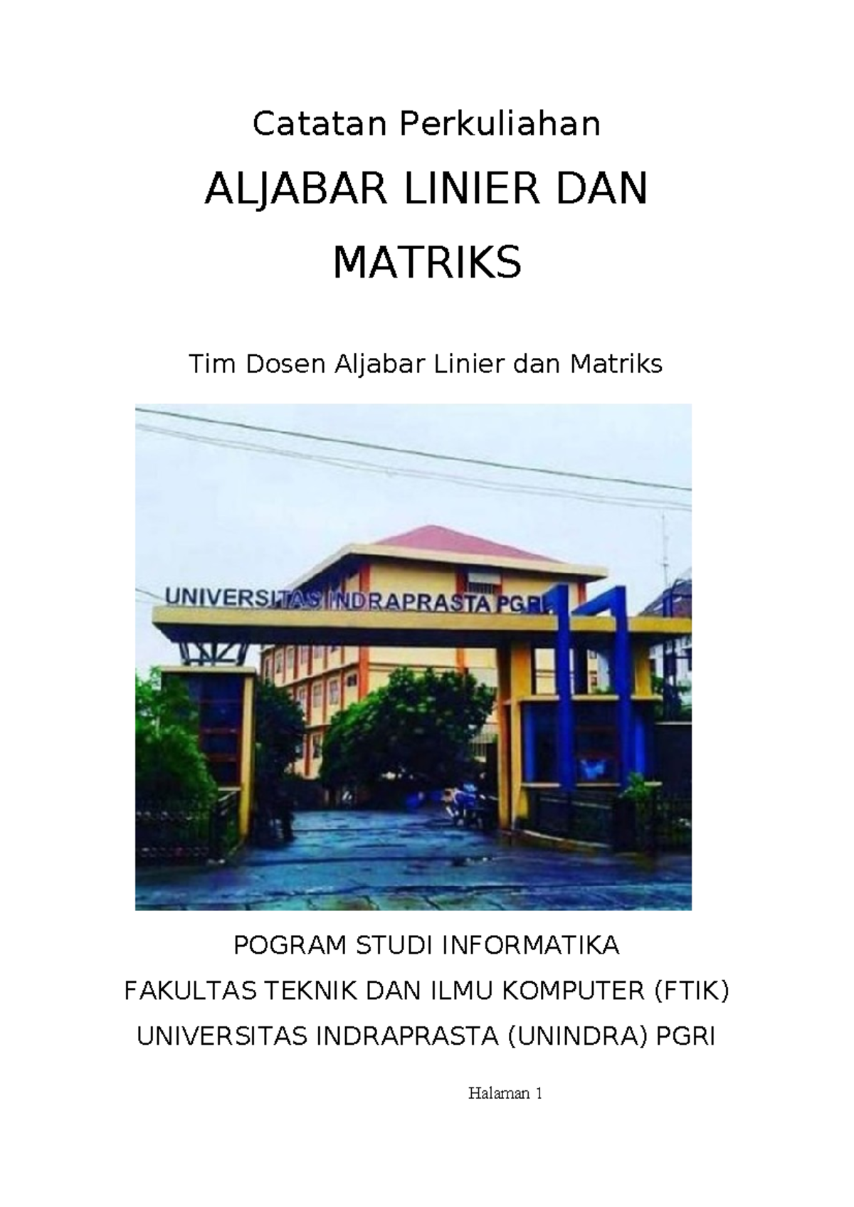 Bab 4: Invers Matriks - Catatan Perkuliahan ALJABAR LINIER DAN MATRIKS ...