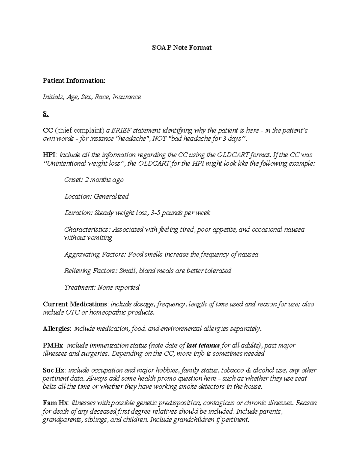 SOAP Note Format for Clinical Practice: Essential Guidelines - Studocu