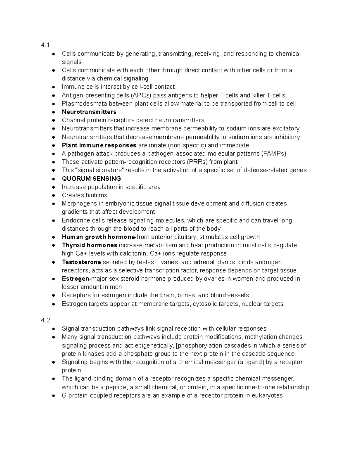 Unit 4 cell communication and the cell cycle - 4. Cells communicate by ...