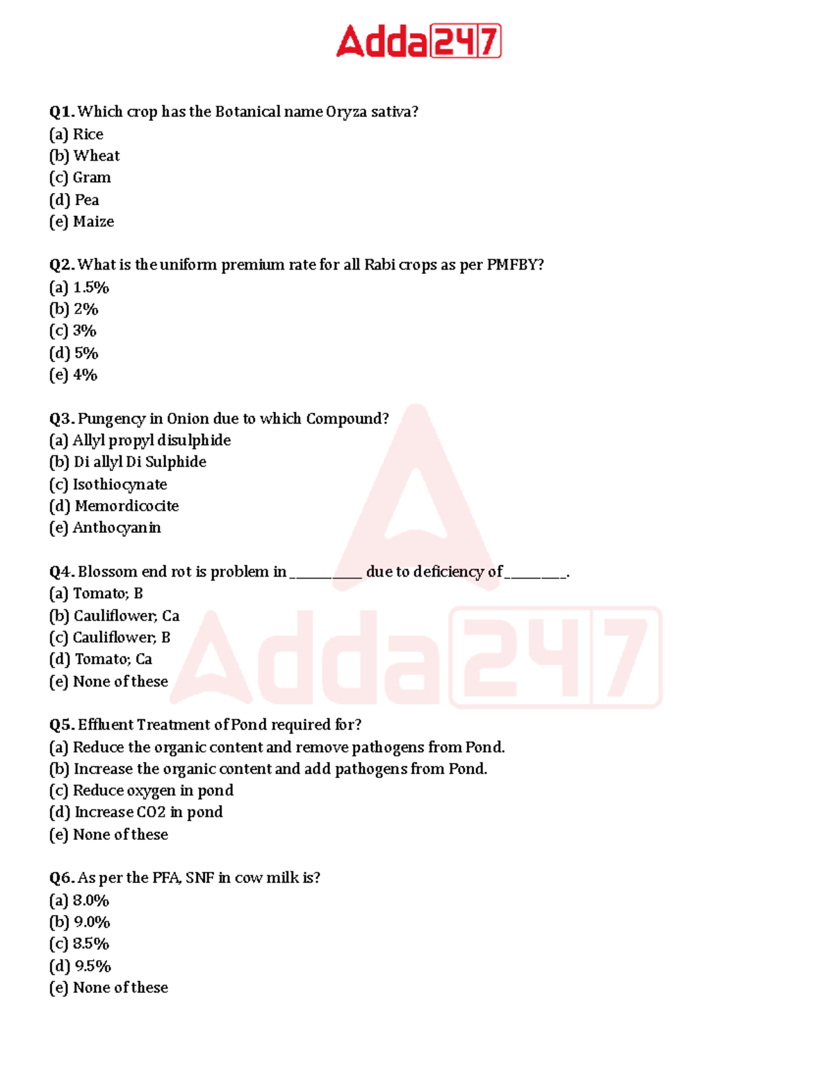 IBPS SO AFO Mains 2021 Memory-Based Questions and Answers - Studocu