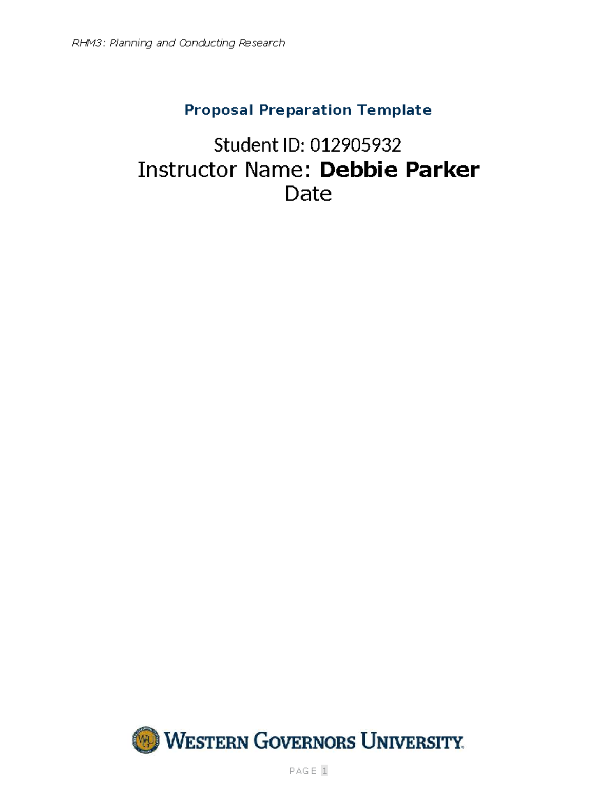 RHM3: Research Proposal Template on Visuals in Presentations - Studocu