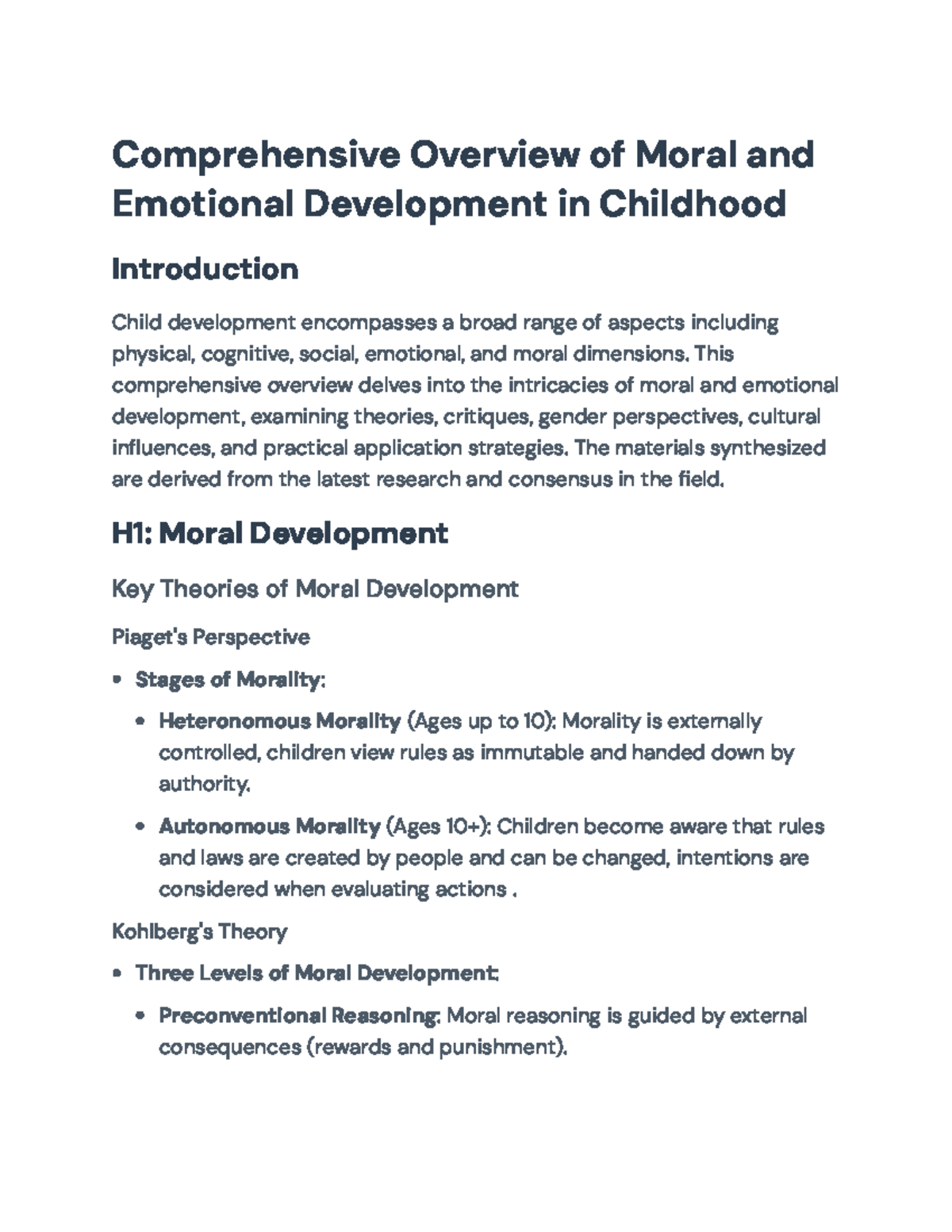 Comprehensive Insights on Moral and Emotional Development in Childhood ...