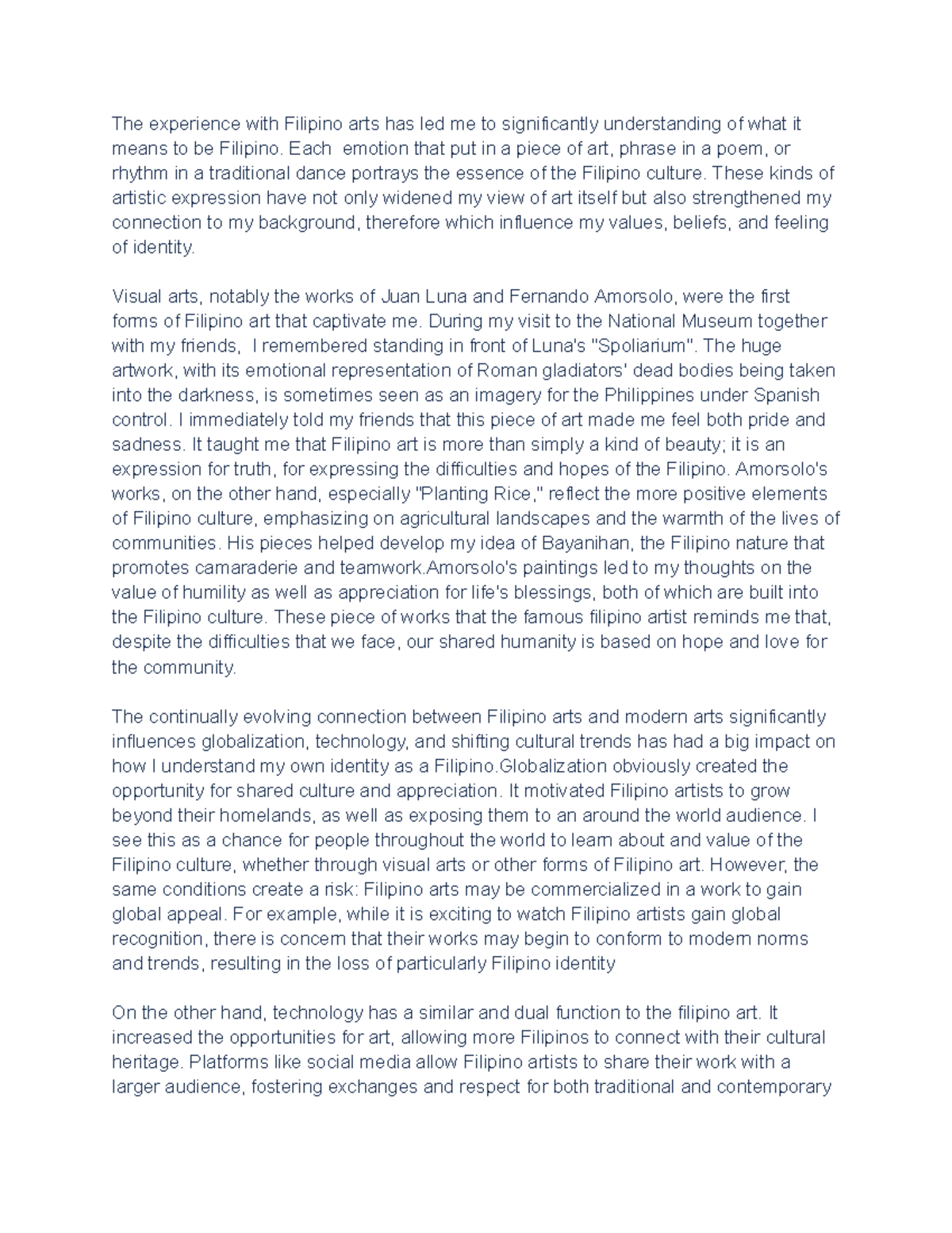 Reflection on Filipino Arts: Identity, Culture, and Future Perspectives ...