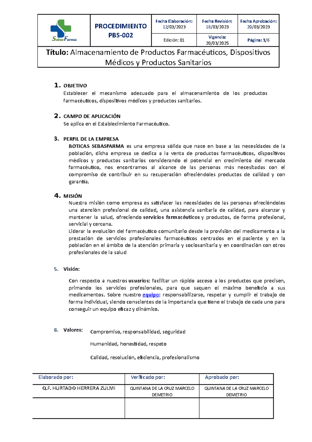ejemplo de Poes - PROCEDIMIENTO PBS- 12 /03/ 18 /03/ 20 /03/ Edición ...