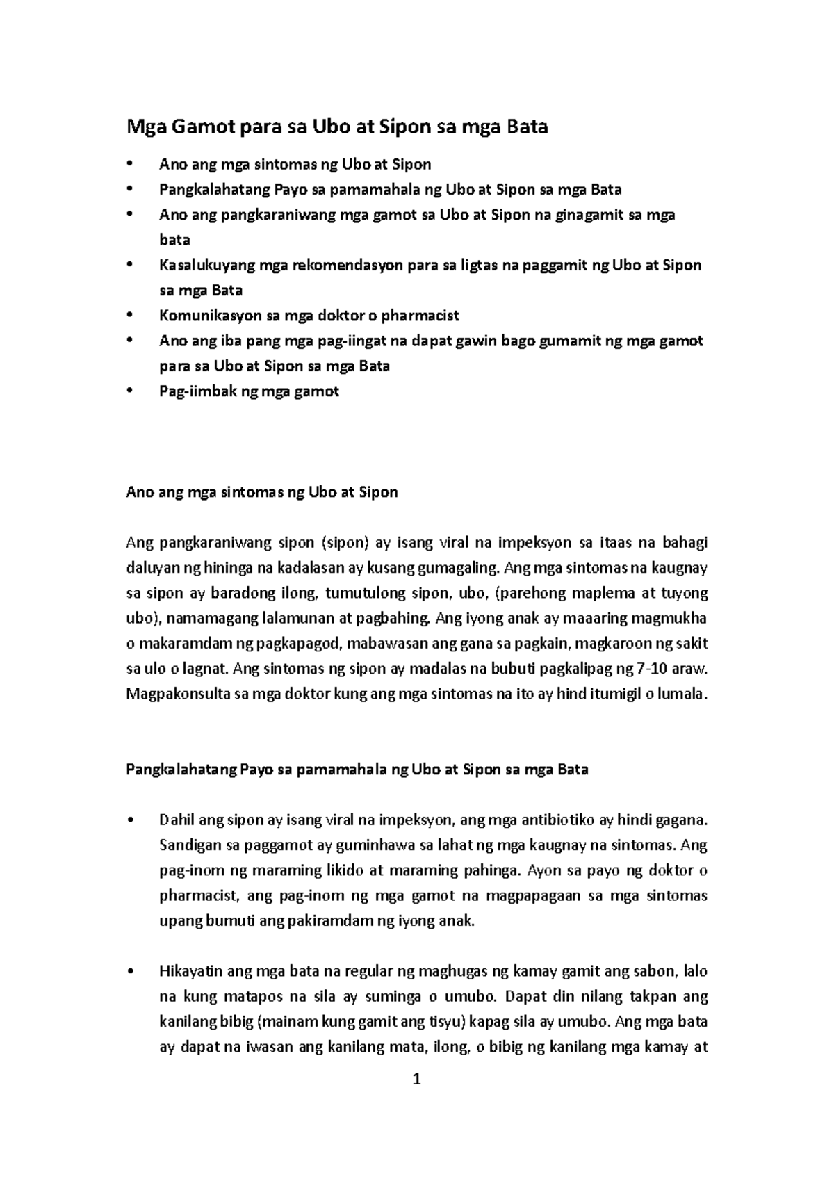 Tagalog 04 Cough Common Cold Children - Mga Gamot para sa Ubo at Sipon ...