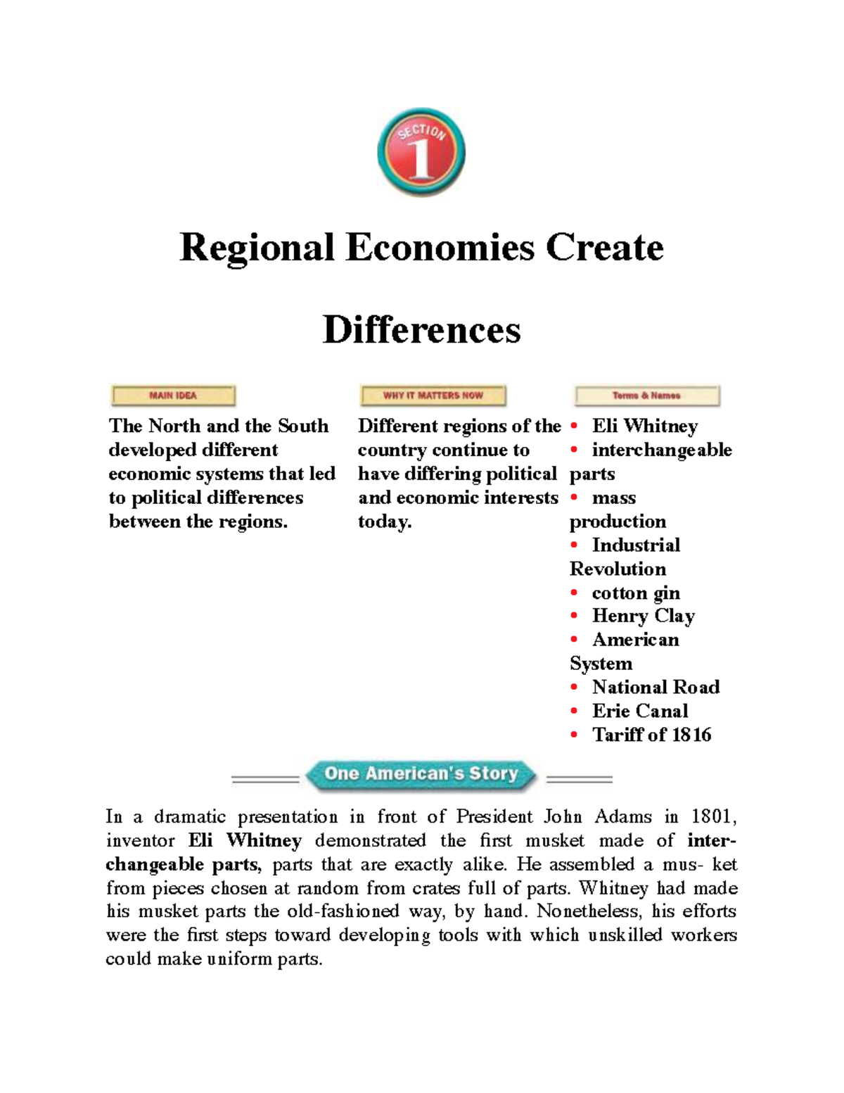 American System and Its Impact on North-South Economic Differences ...