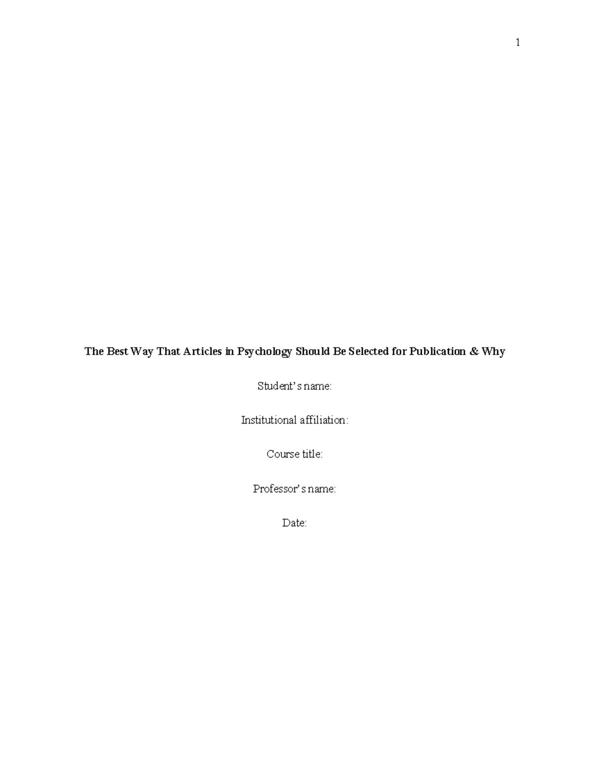 PSY 101: The Best Methods for Selecting Psychology Articles for ...