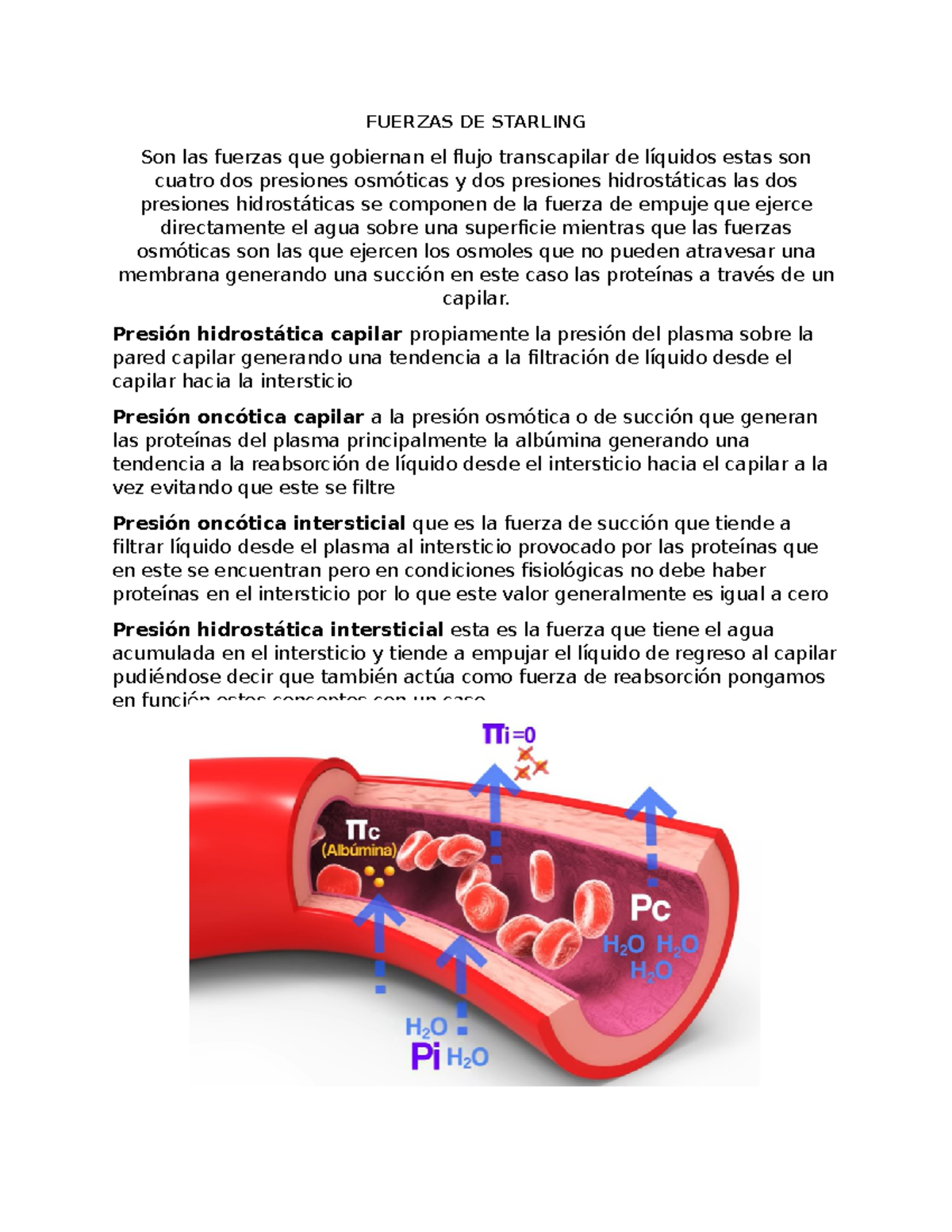 Fuerzas de Starling: Investigación sobre Flujo Transcapilar - Studocu