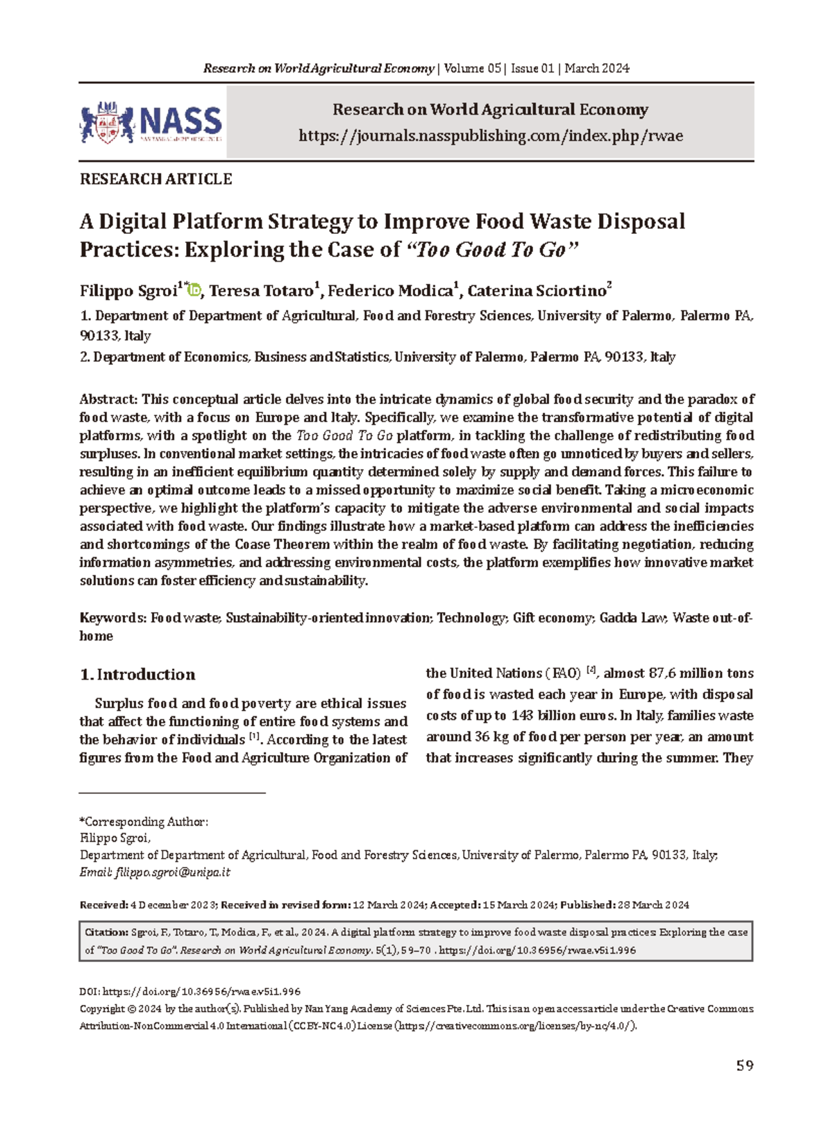 A Digital Platform Strategy for Food Waste Reduction: Case Study of ...