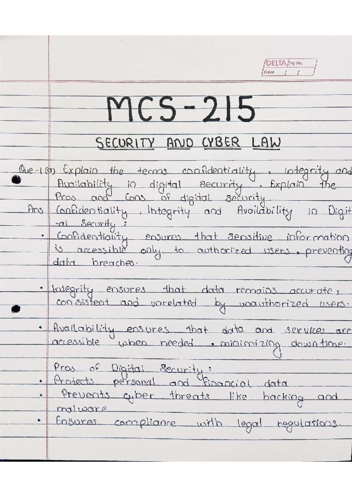 MCS 215 EM HW 2025: Understanding Security and Cyber Law Concepts - Studocu