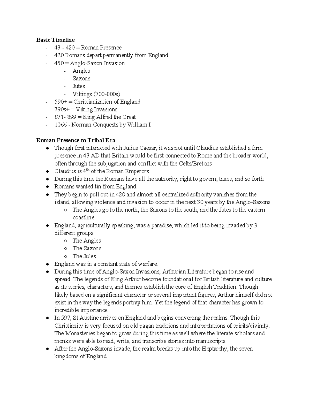 Beowulf & Medieval Literary Traditions - ENG 101 Lecture Notes - Studocu