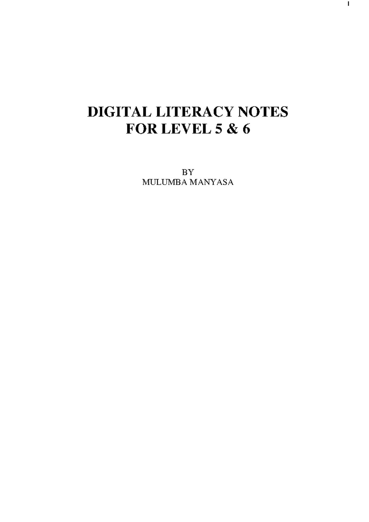 Digital Literacy Notes for TVET Levels 5 & 6: Comprehensive Guide - Studocu